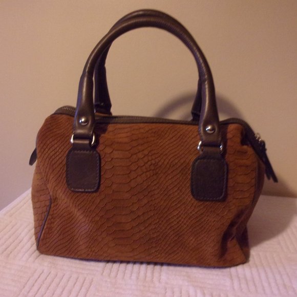 Innue | Bags | Innue Made In Italy Satchel Small Duffle Patterned Suede ...